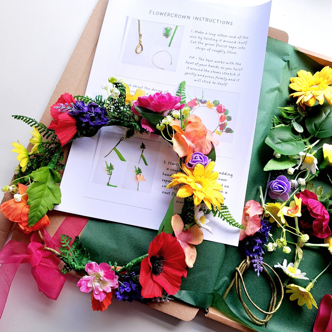 Flower Crown Kit Fairground Attraction Bright Artificial Flowers - Etsy