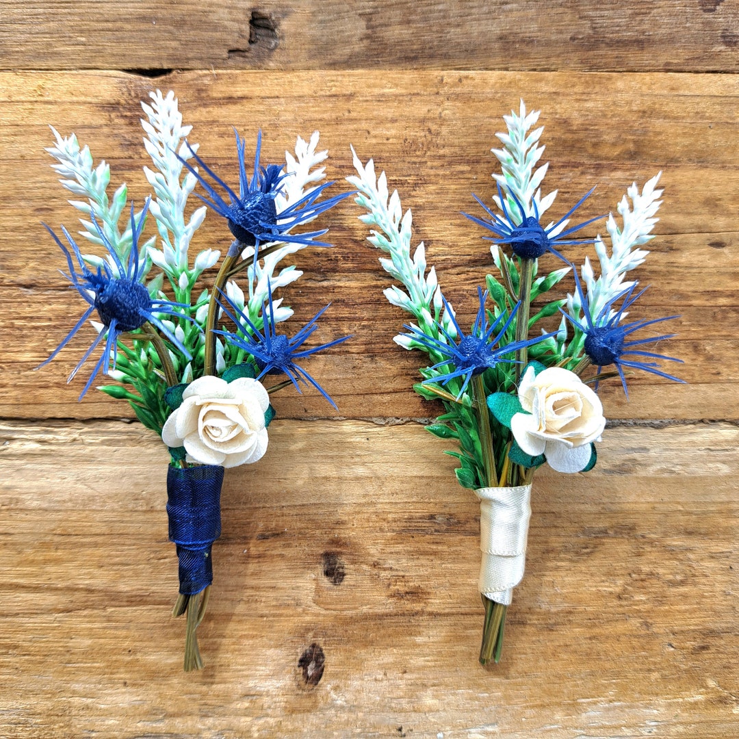 Scottish Thistle, Heather & Rose Buttonhole - Etsy