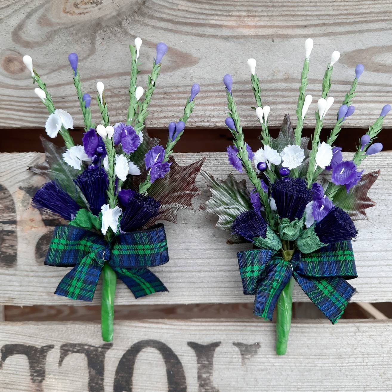 Scottish Thistle & Heather Buttonhole - Etsy UK