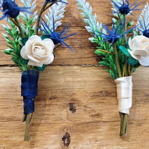 Scottish Thistle, Heather & Rose Buttonhole - Etsy