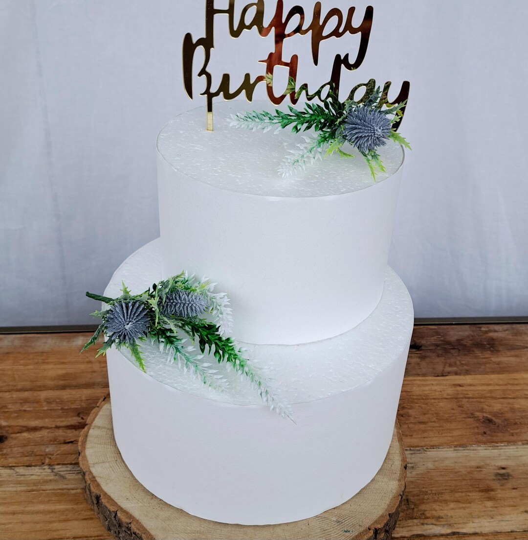 Set of 2 Artificial Scottish Thistle and Heather Cake Flowers - Etsy