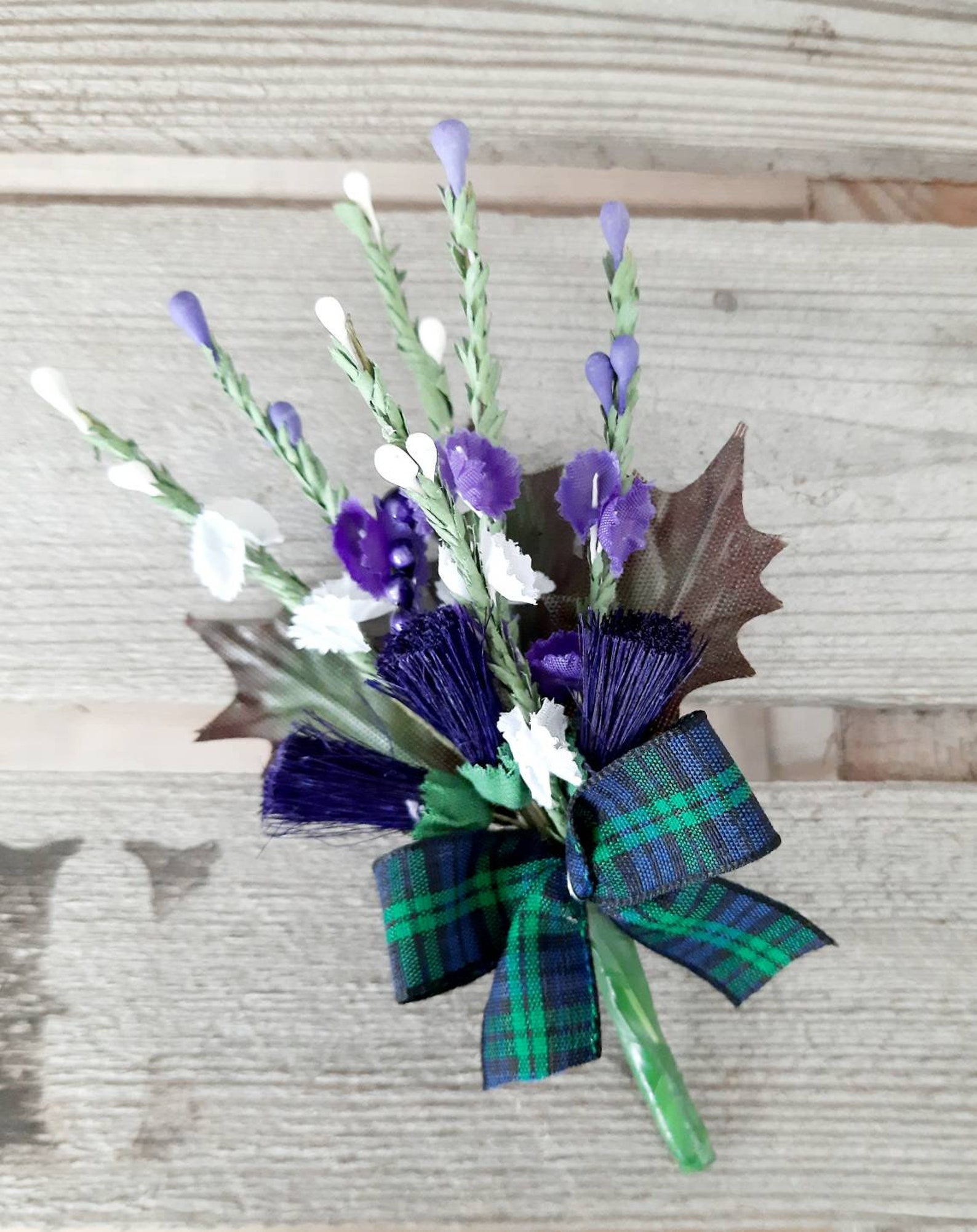 Scottish Thistle & Heather Buttonhole - Etsy