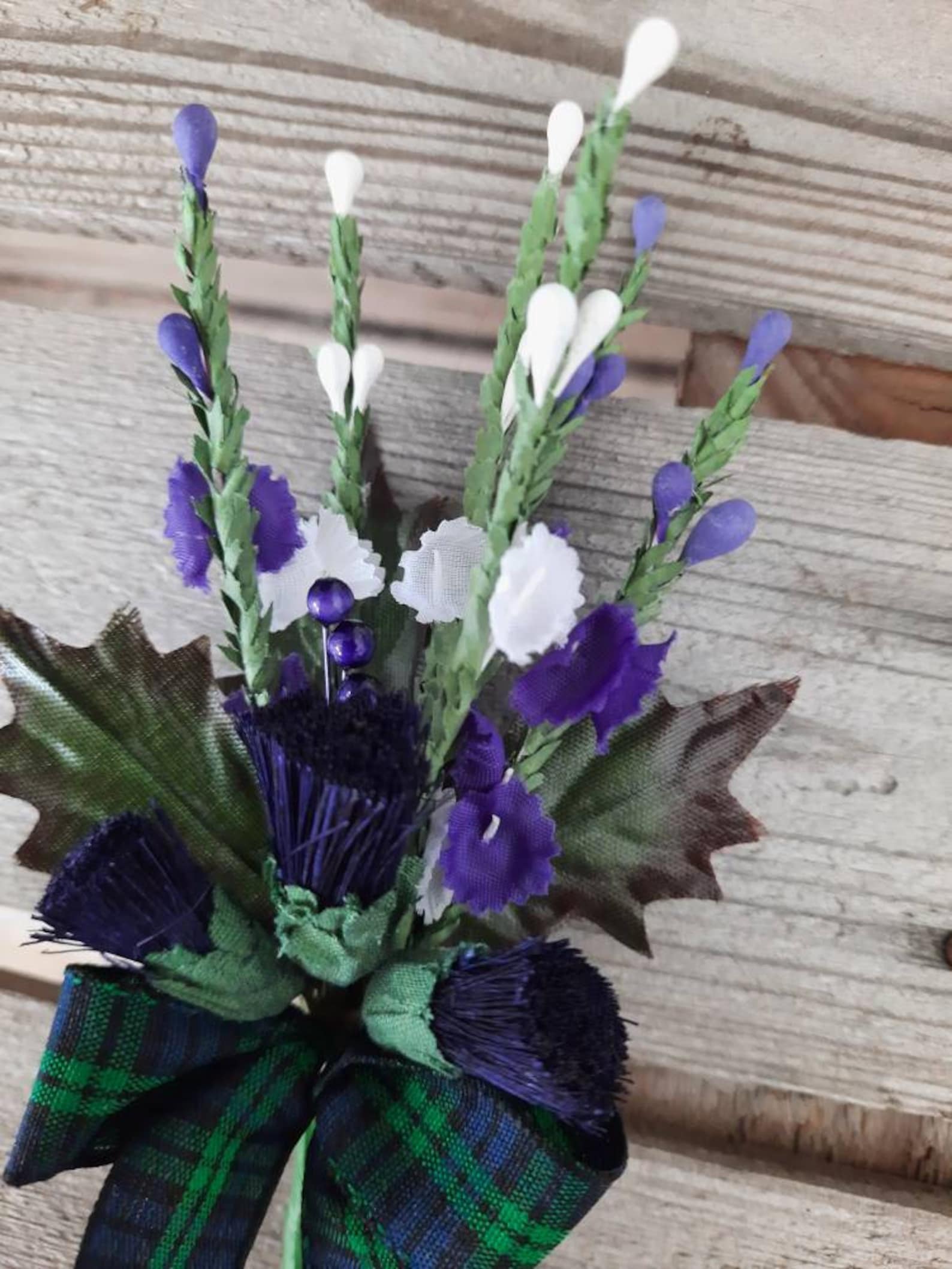 Scottish Thistle & Heather Buttonhole - Etsy