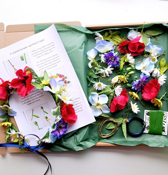 Flower Crown Kit Wildflower Meadow Artificial Flowers Etsy UK