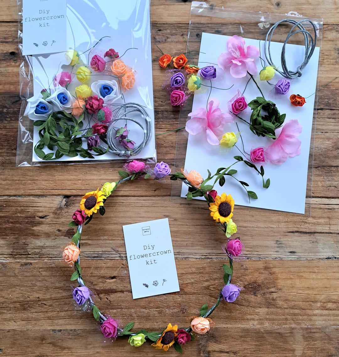 DIY Floral Crown Kit: Bright Colors for Parties, Festivals - Etsy