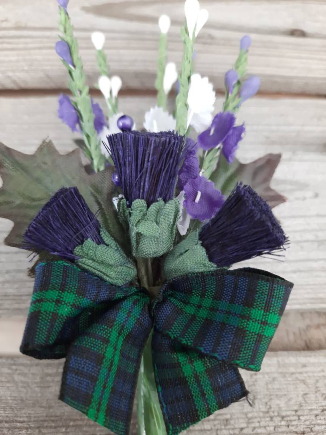 Scottish Thistle & Heather Buttonhole - Etsy