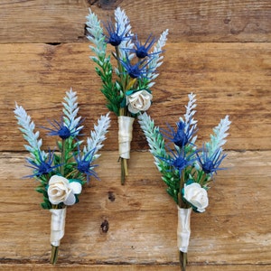 Scottish Thistle, Heather & Rose Buttonhole - Etsy