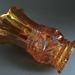 Inwald Carnival Glass Vase, Laurier Nelly Carnival Glass Vase, Art Deco ...
