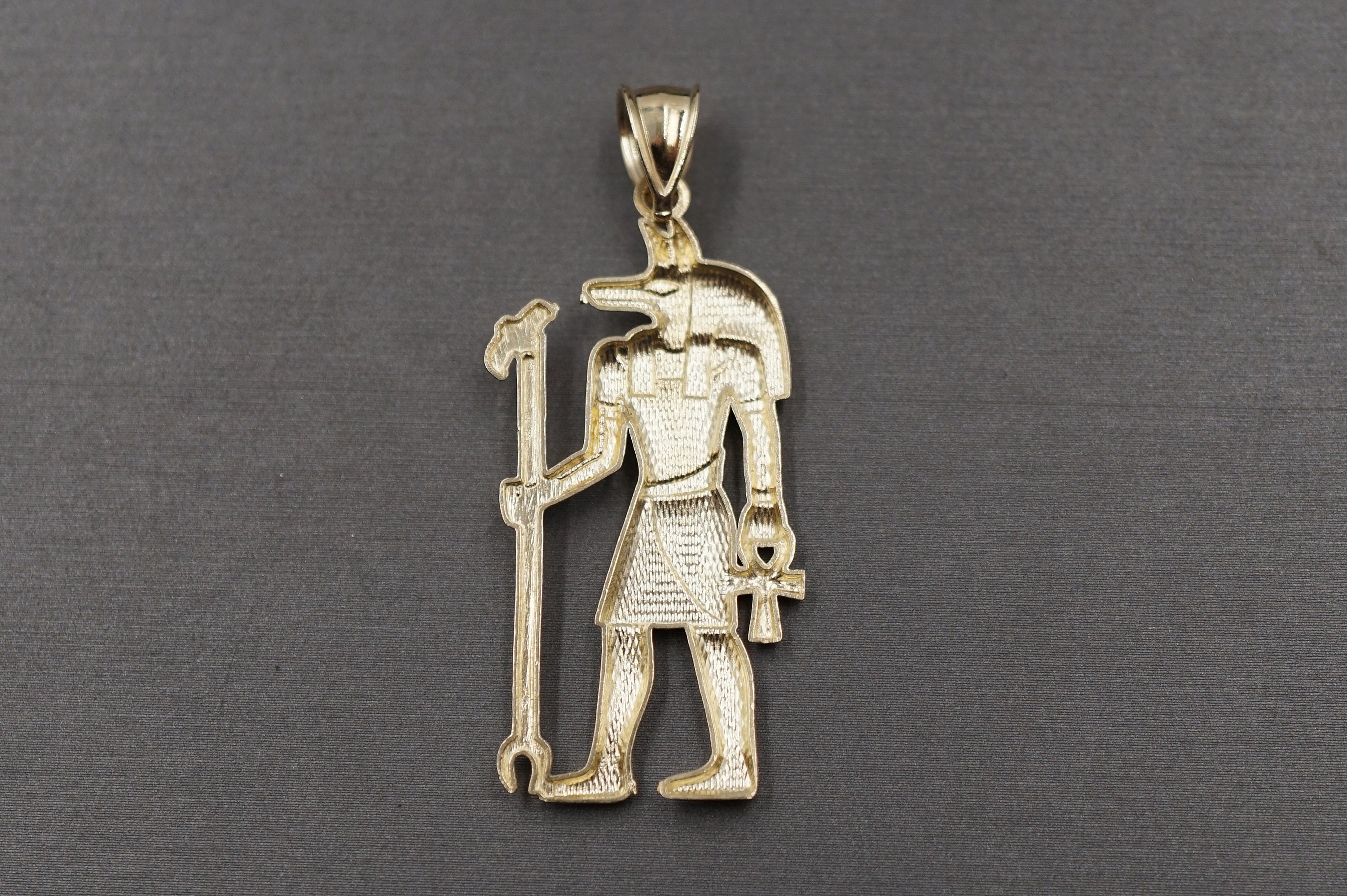 10K Solid Yellow Gold Egyptian GOD of the Dead Anubis Charm - Etsy