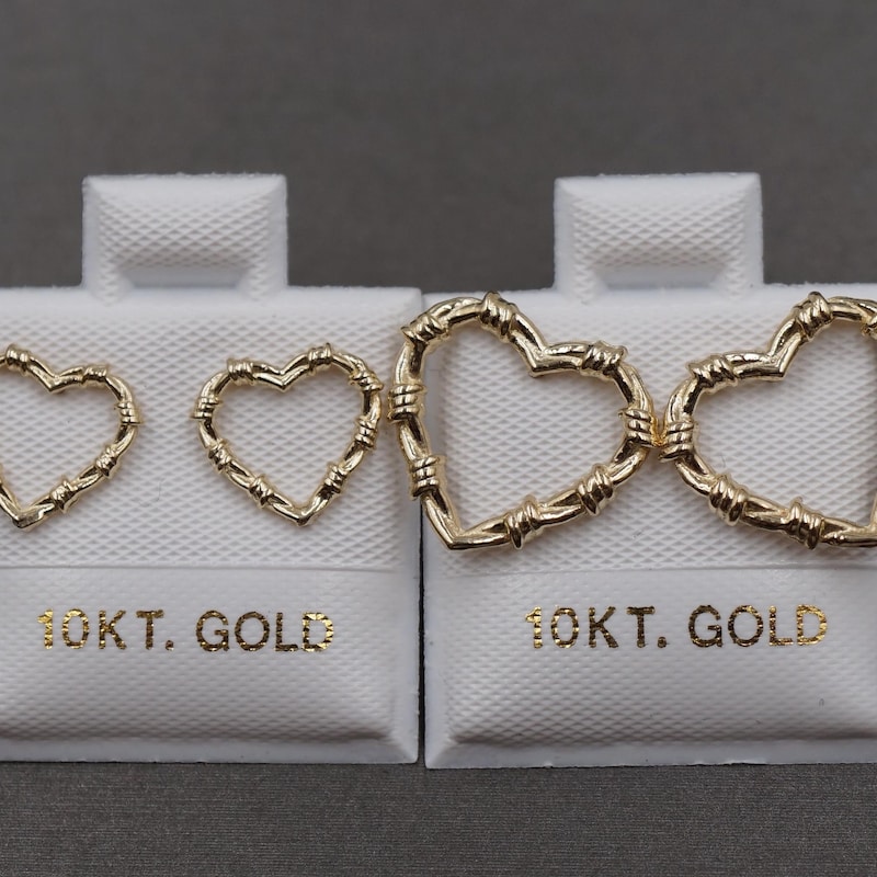 Small 10k Gold Open Heart - Etsy