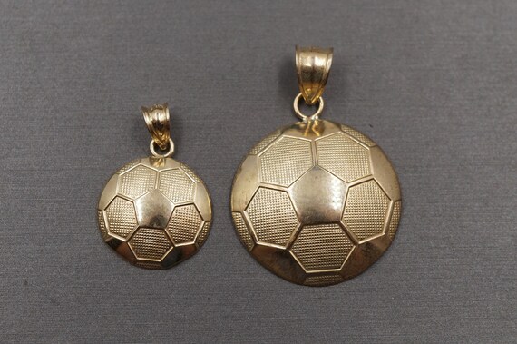 10K Solid Yellow Gold Circle Soccer Ball World Cup Sport Charm - Etsy