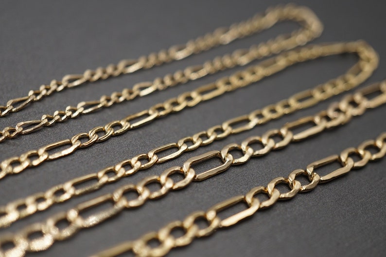 10K Yellow Gold Figaro Chain Necklace (1.8MM - 3.5MM) - Etsy