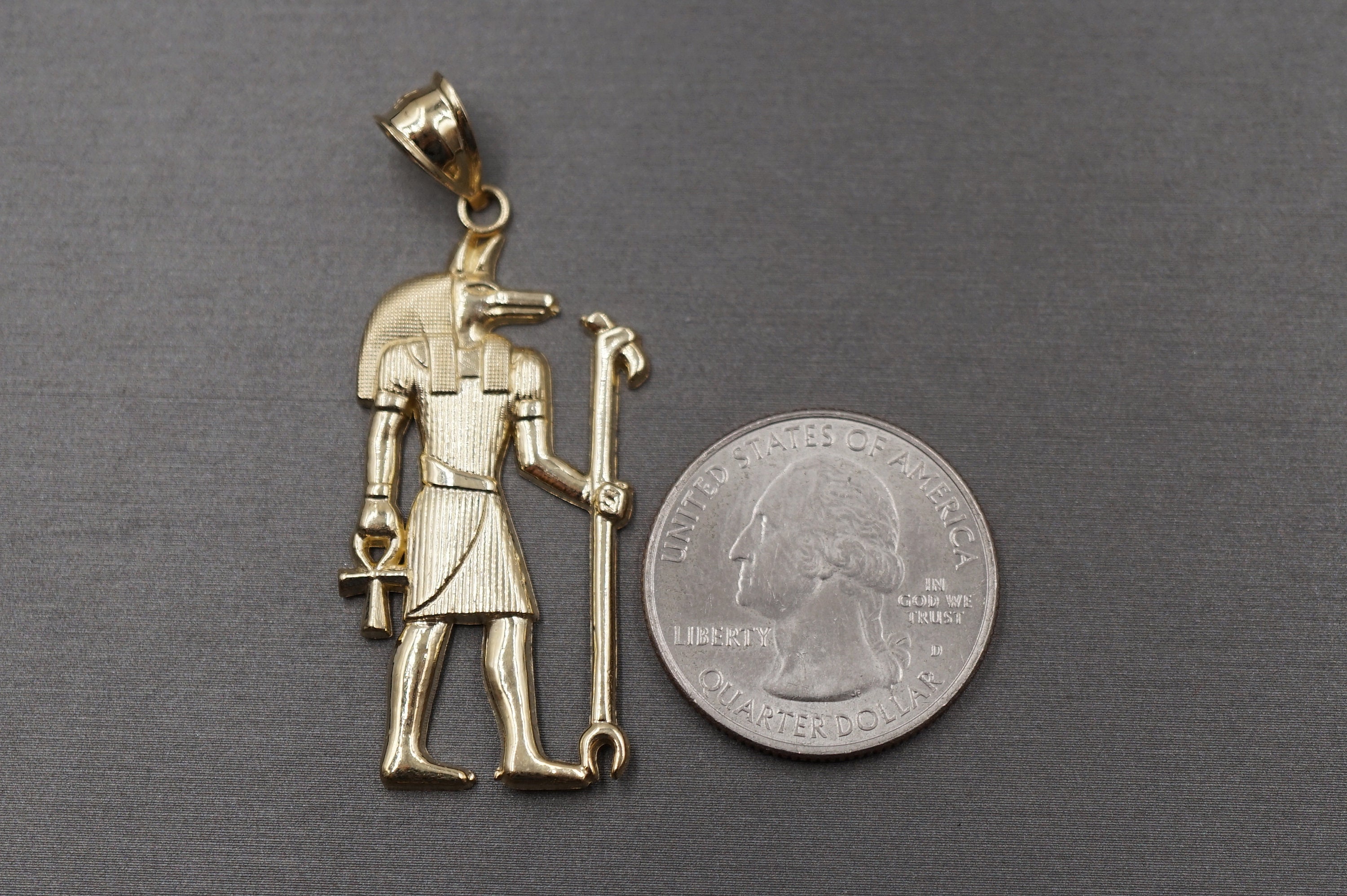 10K Solid Yellow Gold Egyptian GOD of the Dead Anubis Charm - Etsy