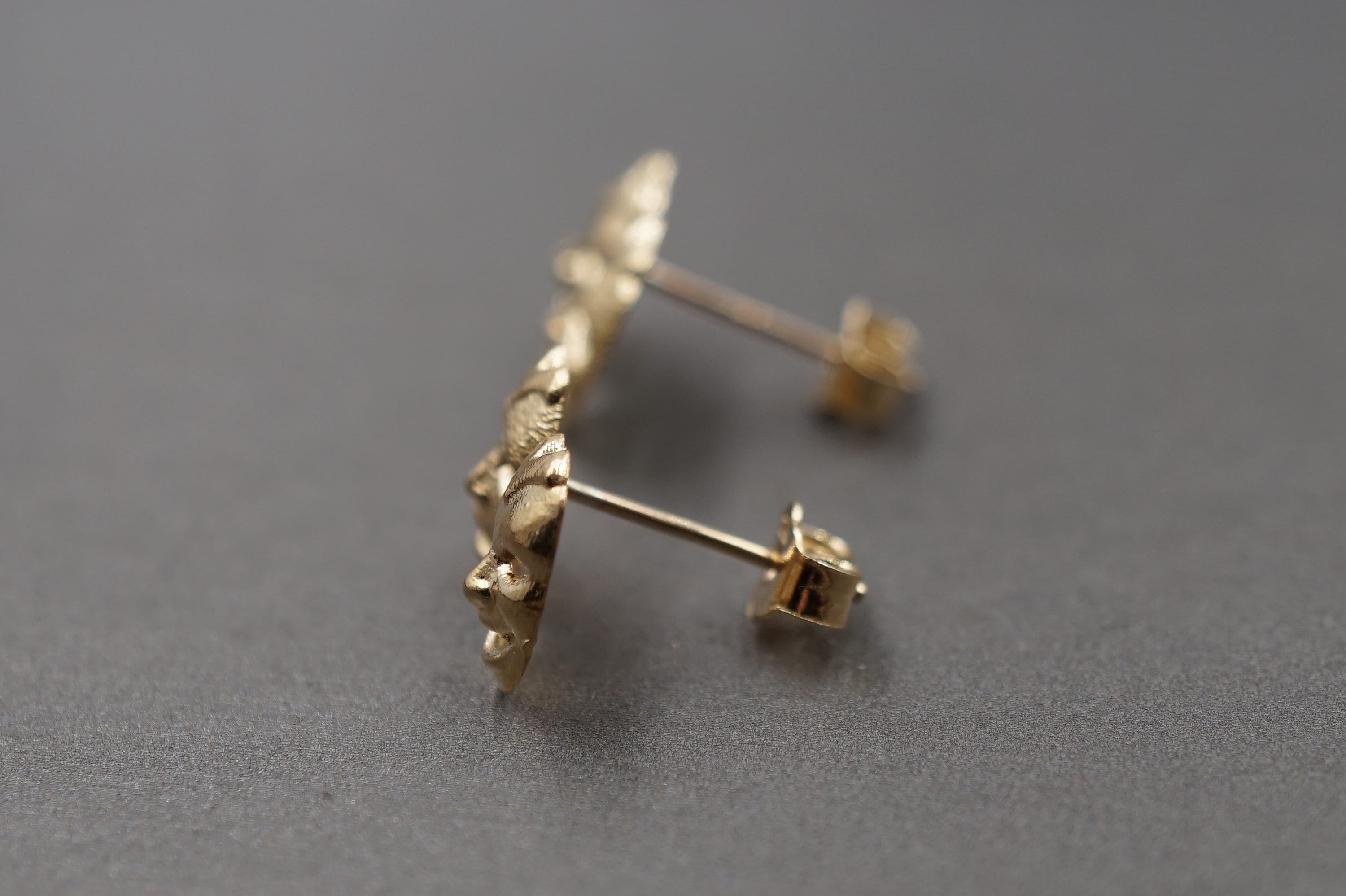 10K Solid Yellow Gold Happy Sad Comedy Mask Two Face Stud - Etsy