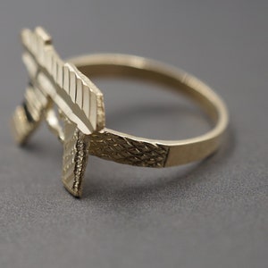 10K Solid Yellow Gold Diamond Cut UZI Gun Band Ring. 3 Sizes - Etsy