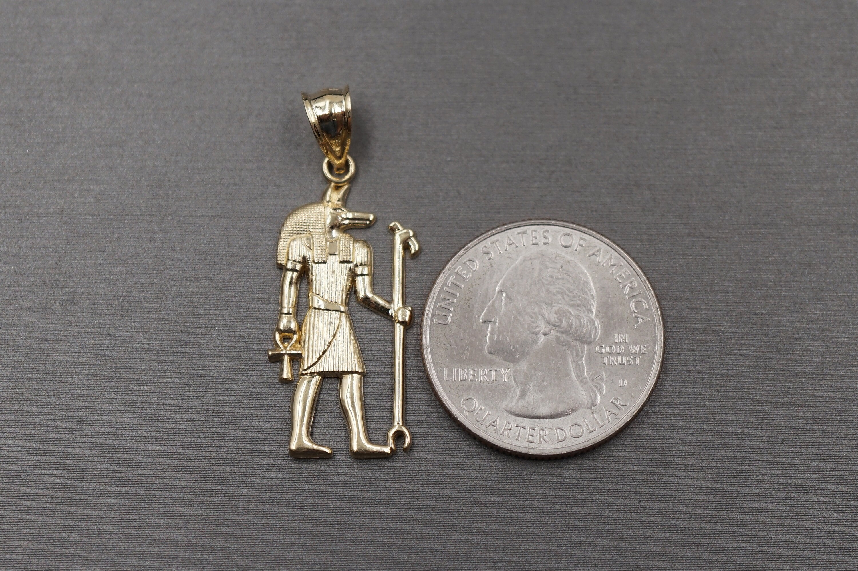 10K Solid Yellow Gold Egyptian GOD of the Dead Anubis Charm - Etsy