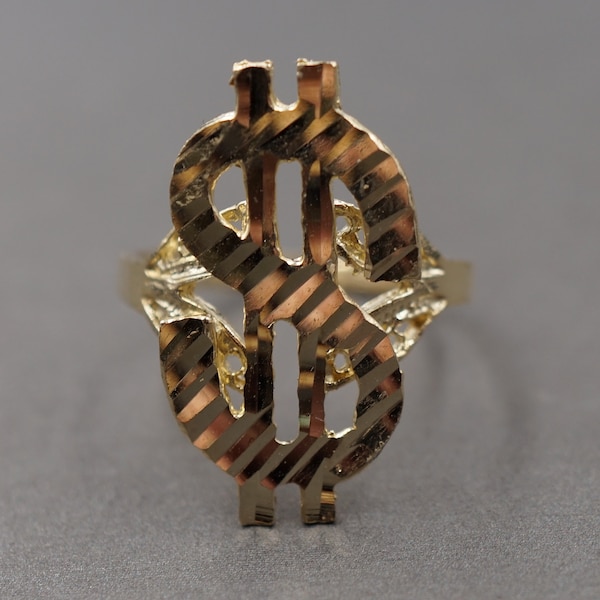 Gold Dollar Sign Ring - Etsy