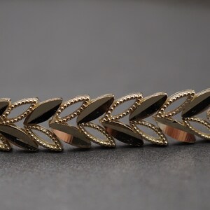 10K Solid Yellow Gold 5.4MM Diamond Cut Leaf Design Bracelet. - Etsy