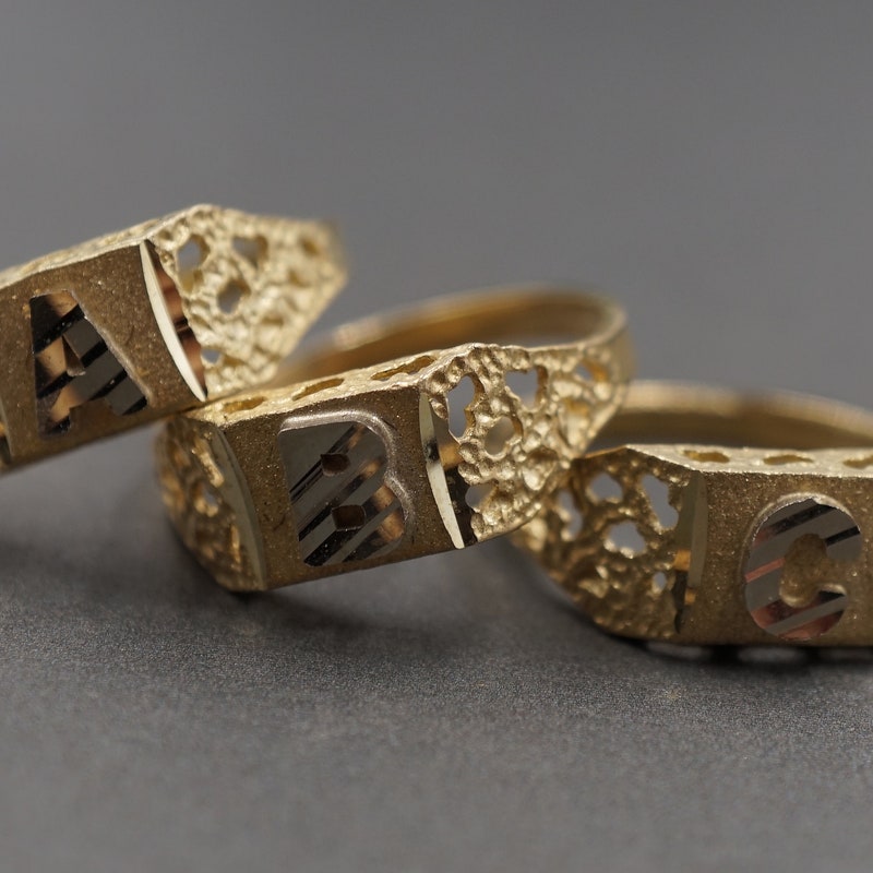 Solid Gold Letter Ring - Etsy