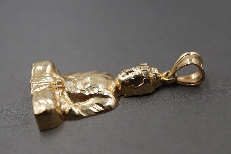 10K Solid Yellow Gold Diamond Cut Buddha Charm Pendant. 5 Sizes - Etsy