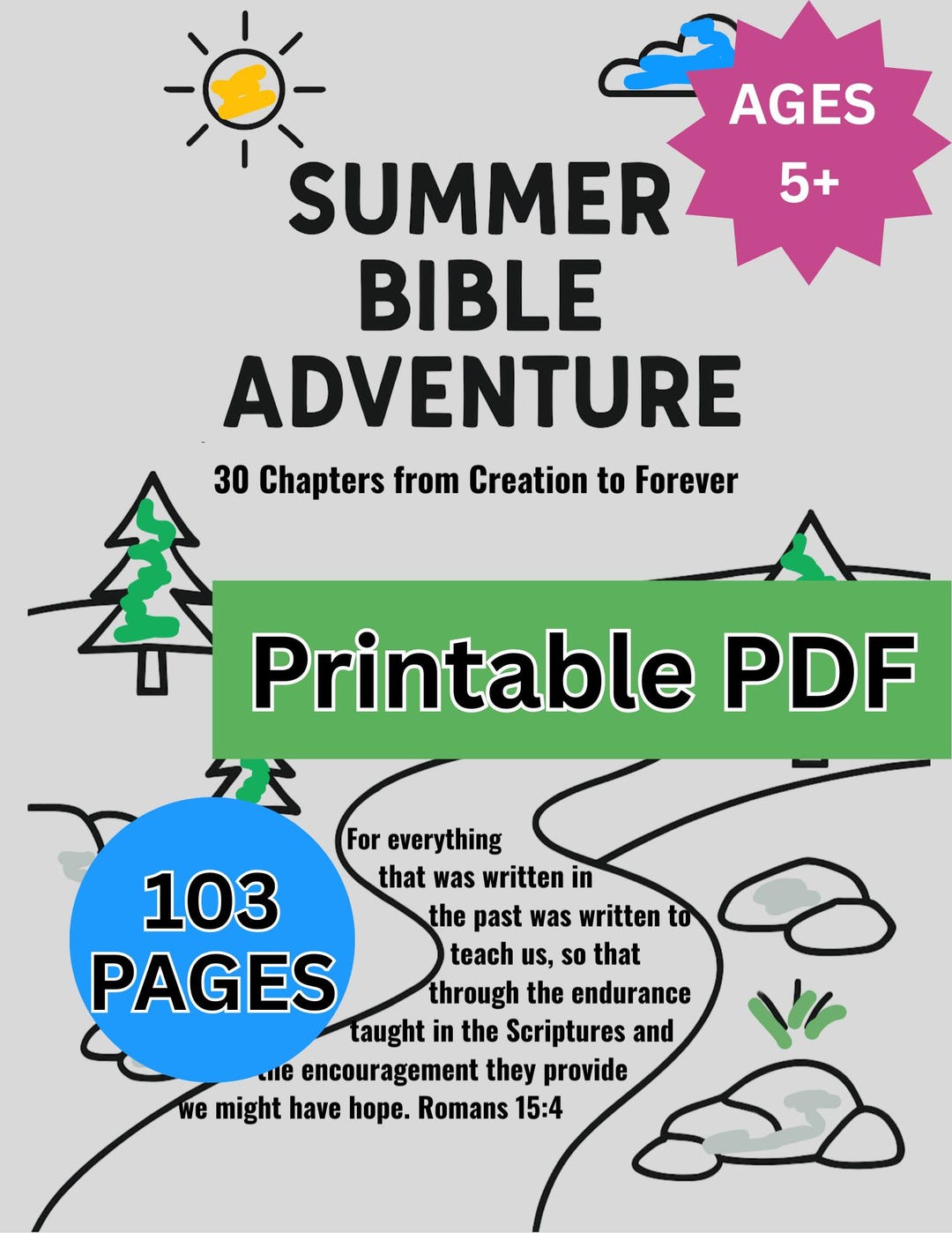 Summer Bible Adventure Book | Kids Bible Devotional PDF | 30-day ...