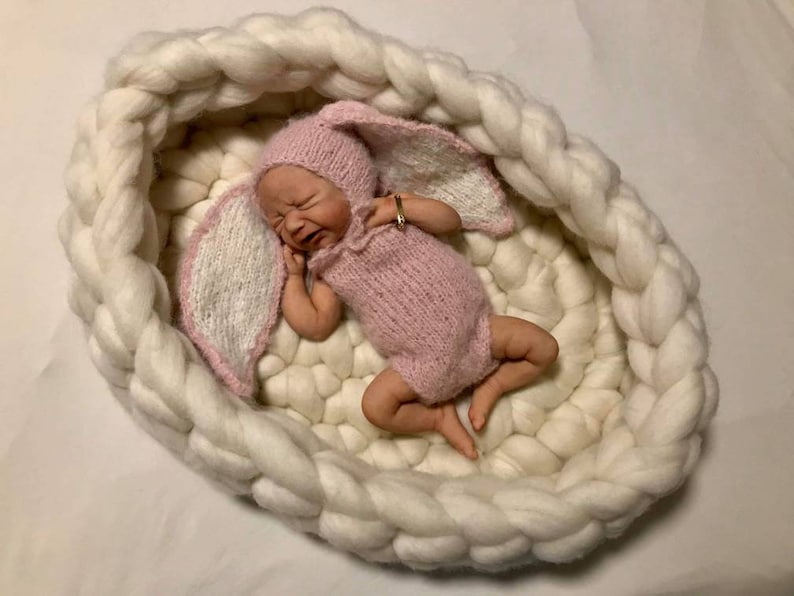 Knitting Pattern Newborn Bunny Outfit Floppy Ears & Romper | Etsy