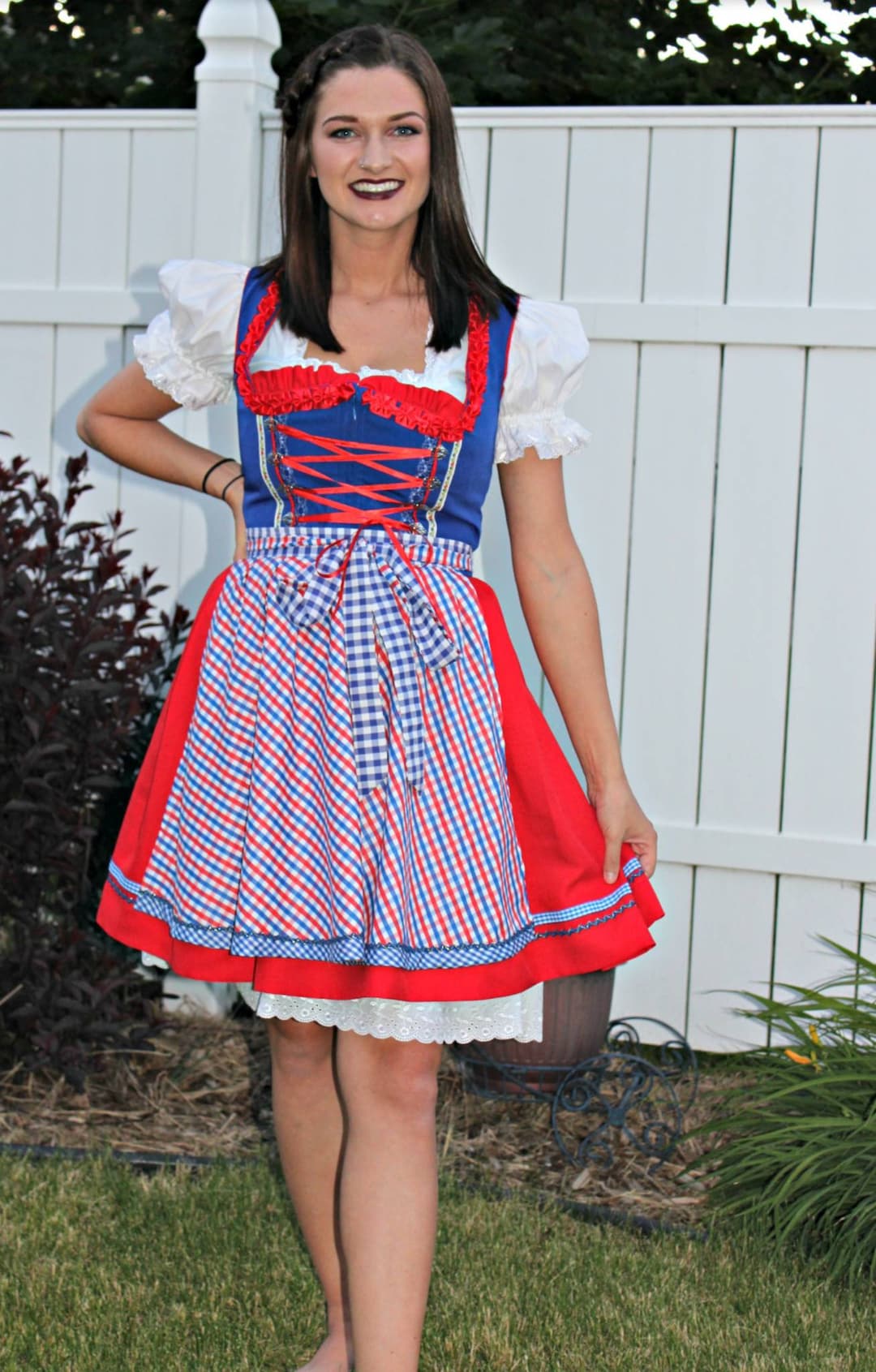 Woman's Dirndl Dress German Oktoberfest Woman Hand Made Size M Made in ...