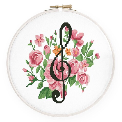 Treble Clef. Cross Stitch Pattern. PDF 75 | Etsy