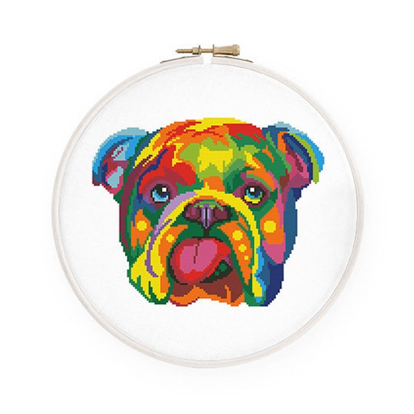 English Bulldog Cross Stitch Pattern - Etsy