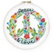 Peace and Love Cross Stitch Pattern Floral Peace Sign Cross - Etsy