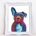 Rainbow Staffy Cross Stitch Pattern Colorful Abstract Staffordshire ...