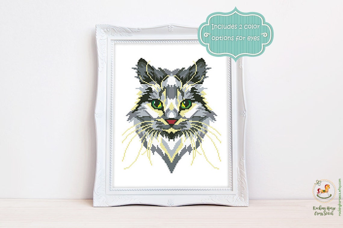 Mandala Cat Cross Stitch Pattern Cat Face Cross Stitch Cat - Etsy