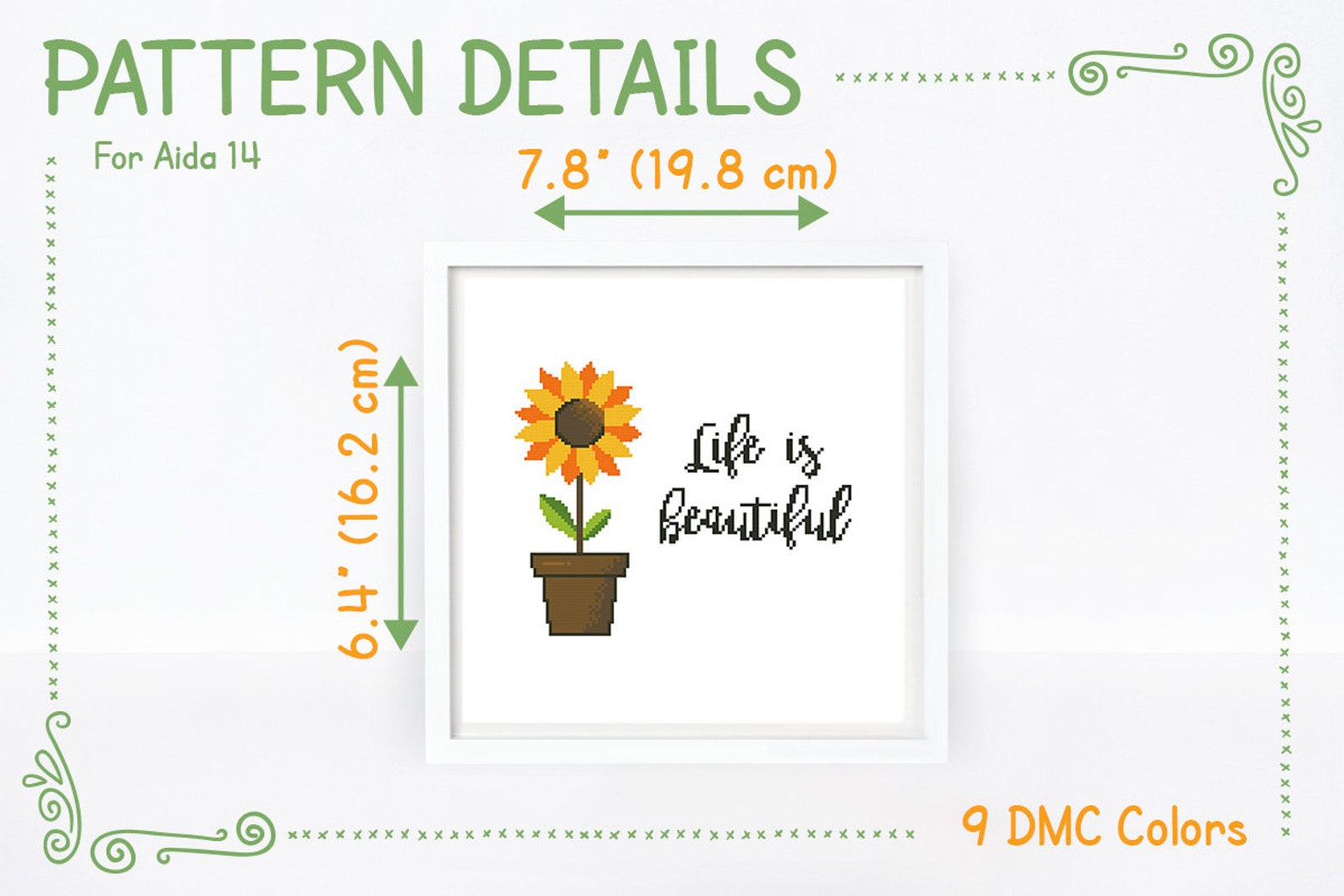 Life is Beautiful Cross Stitch Pattern Family Cross Stitch ...