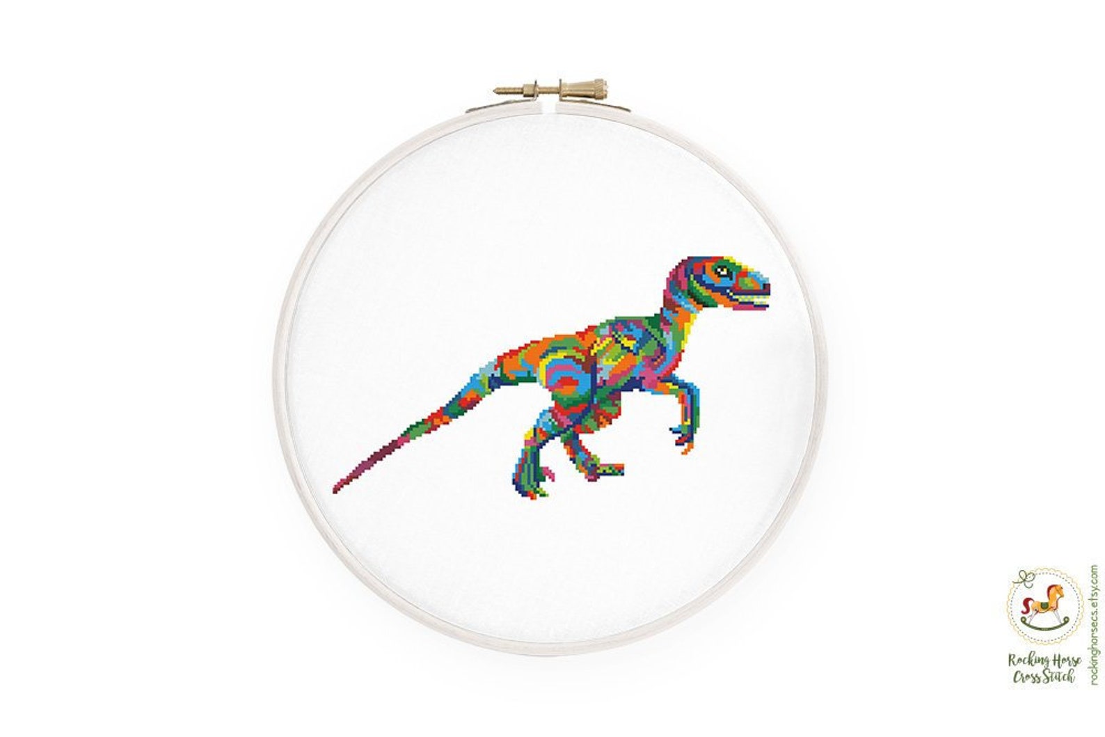 Colorful Raptor Cross Stitch Pattern Abstract Rainbow - Etsy