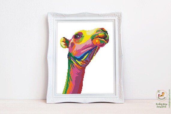 Colorful Camel Cross Stitch Pattern Abstract Desert Animal | Etsy