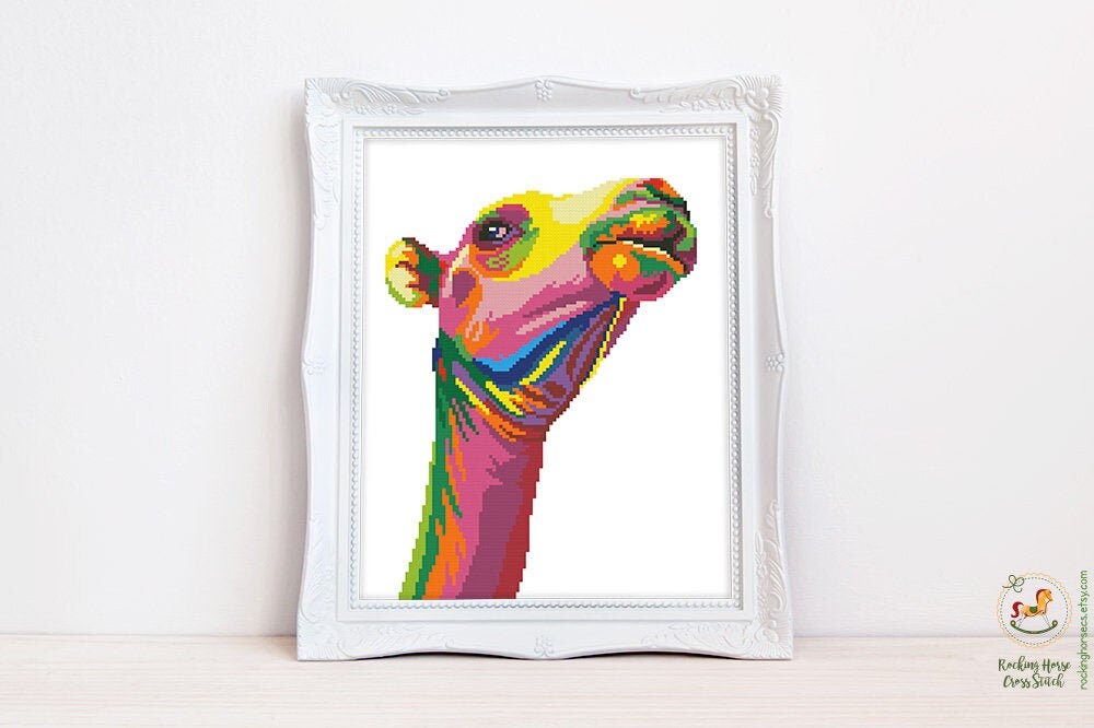 Colorful Camel Cross Stitch Pattern Abstract Desert Animal | Etsy