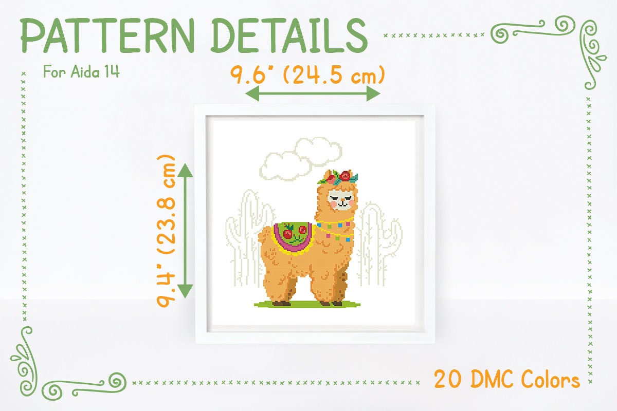 Cute Alpaca Cross Stitch Pattern Funny Llama Cross Stitch, Instant ...