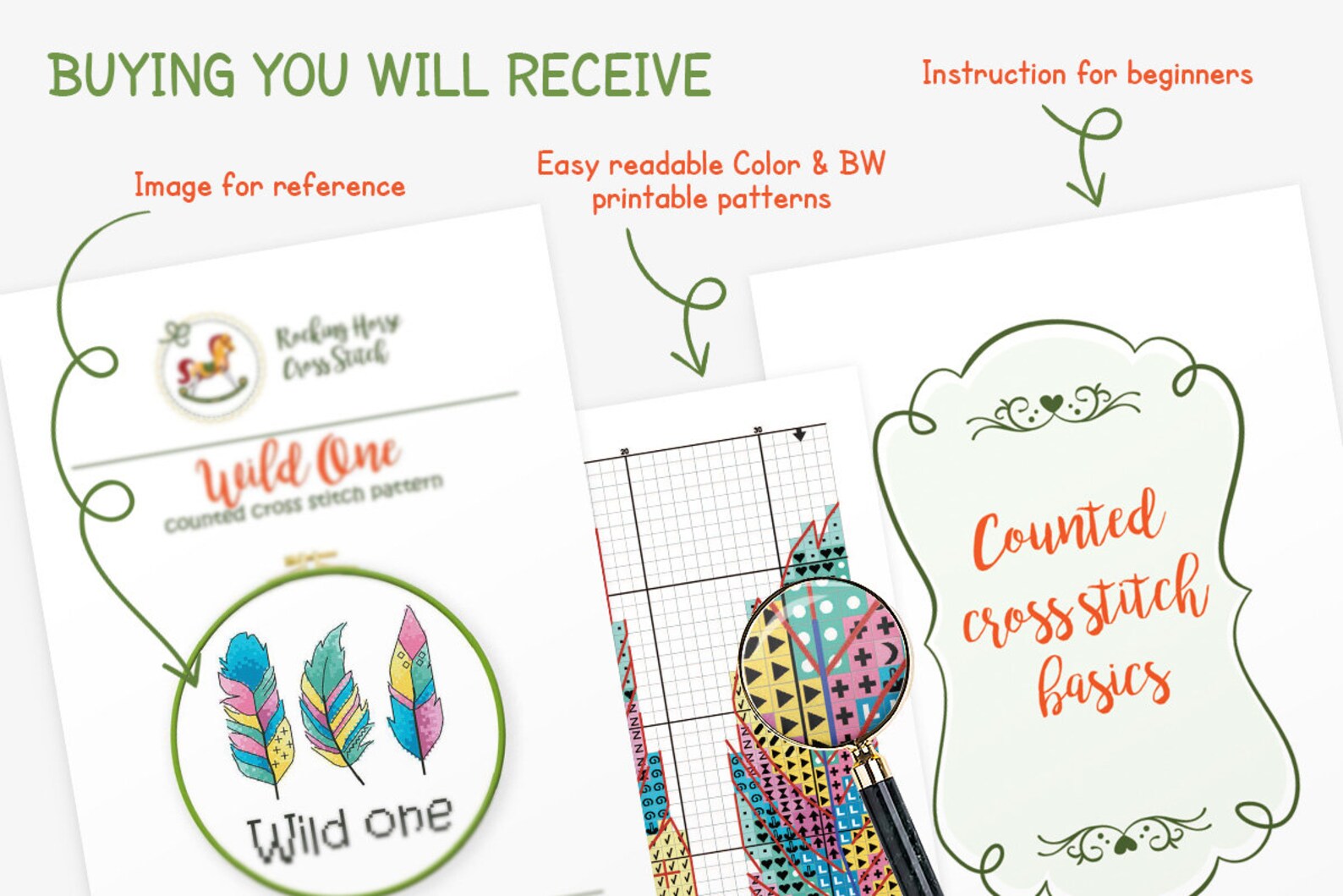 Wild One Cross Stitch Pattern Inspirational Quote Cross Stitch Bohemian ...