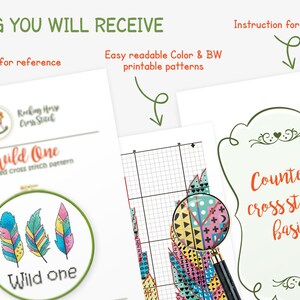 Wild One Cross Stitch Pattern Inspirational Quote Cross Stitch Bohemian ...