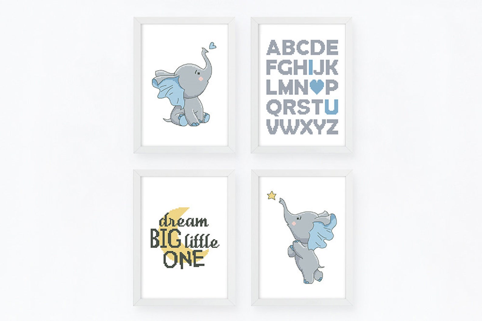 Baby Boy Cross Stitch Pattern Set of 4 New Baby Cross Stitch | Etsy