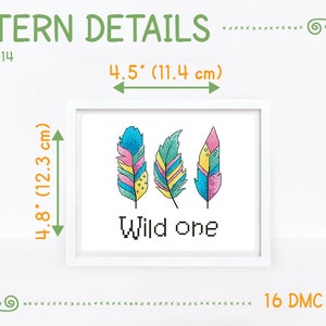 Wild One Cross Stitch Pattern Inspirational Quote Cross Stitch Bohemian ...