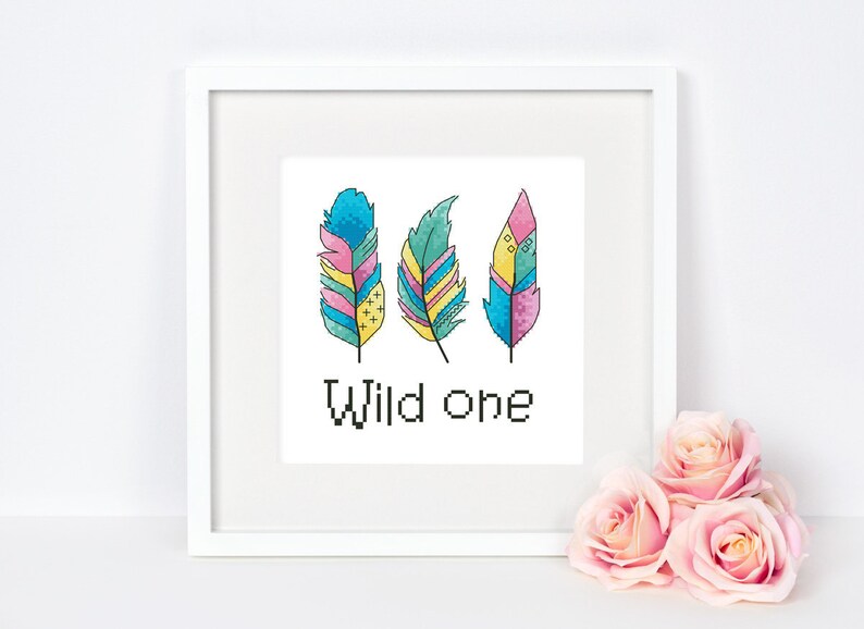 Wild One Cross Stitch Pattern Inspirational Quote Cross Stitch | Etsy