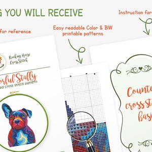 Rainbow Staffy Cross Stitch Pattern Colorful Abstract Staffordshire ...