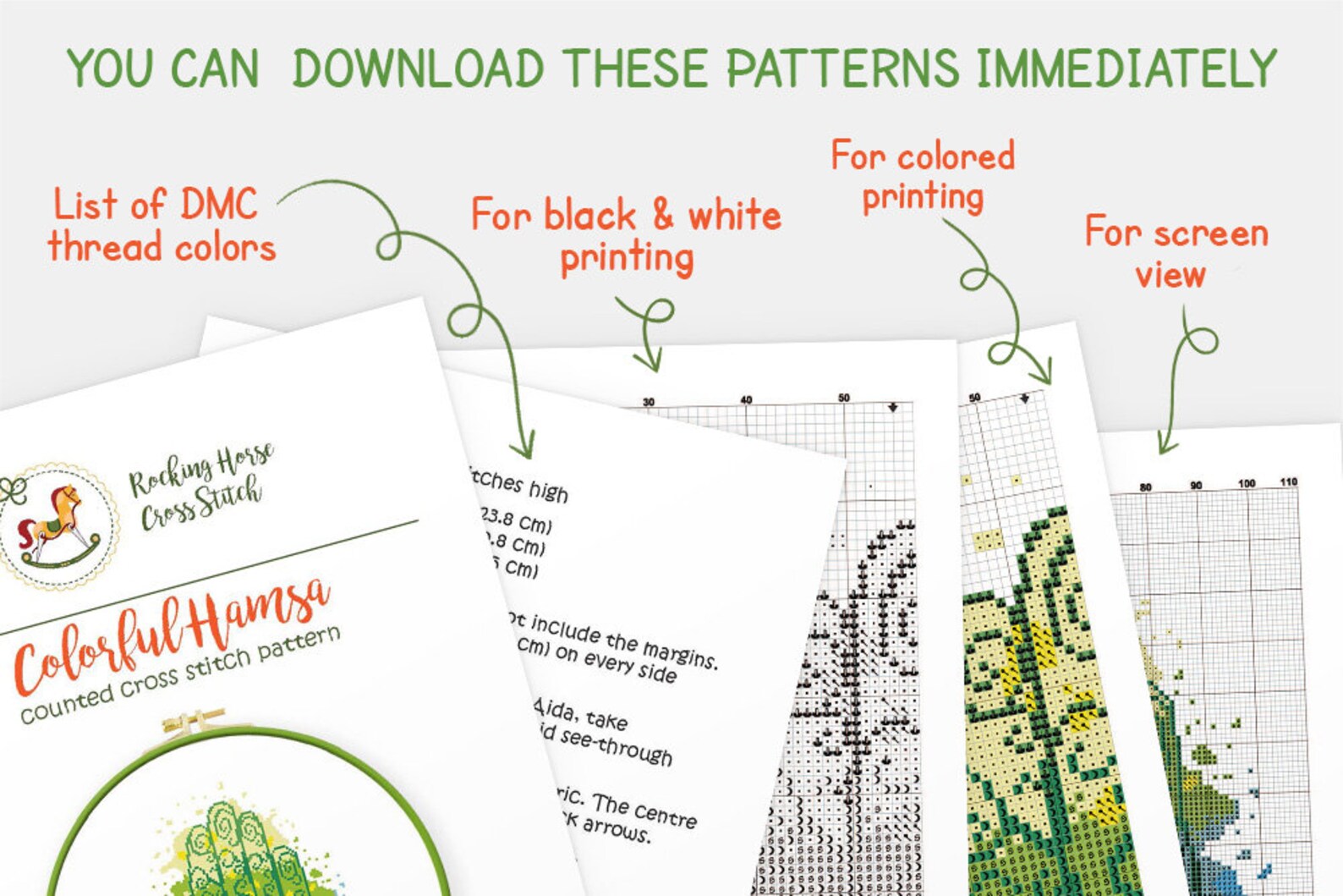 Rainbow Hamsa Hand Cross Stitch Pattern Kabbalah Cross Stitch - Etsy