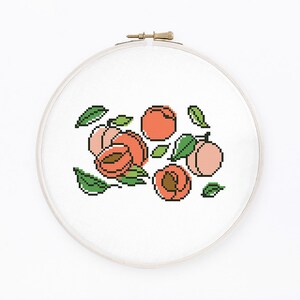 Minimalistic Apricots Cross Stitch Pattern Boho Apricot Cross Stitch ...