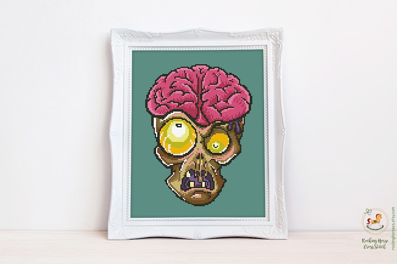 Zombie Cross Stitch Pattern Halloween Cross Stitch Horror - Etsy