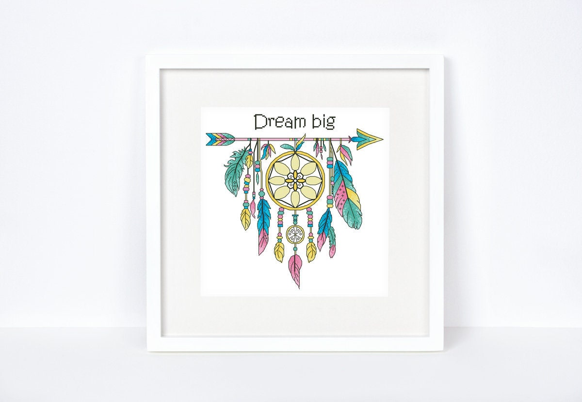 Dream Big Cross Stitch Pattern Dreamcatcher Cross Stitch - Etsy