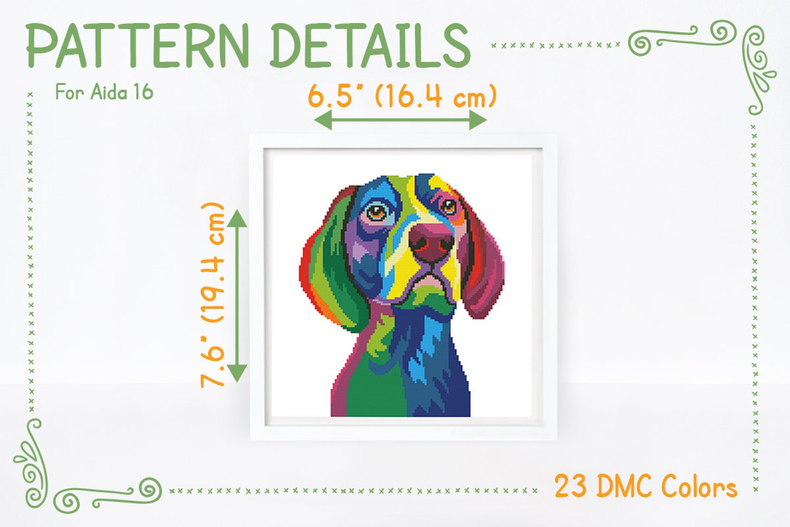 Rainbow German Shorthaired Pointer Cross Stitch Pattern - Etsy