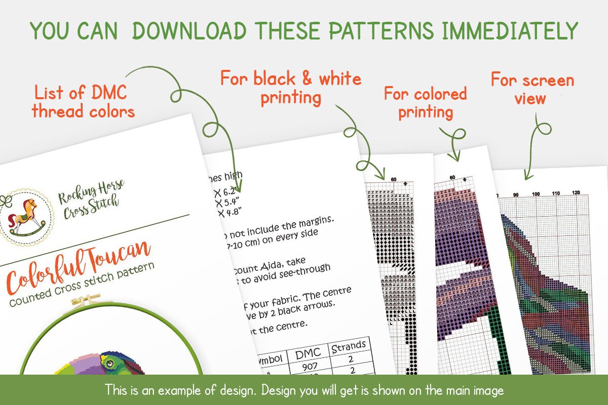 Colorful Macaque Cross Stitch Pattern Abstract Rainbow Monkey Cross ...