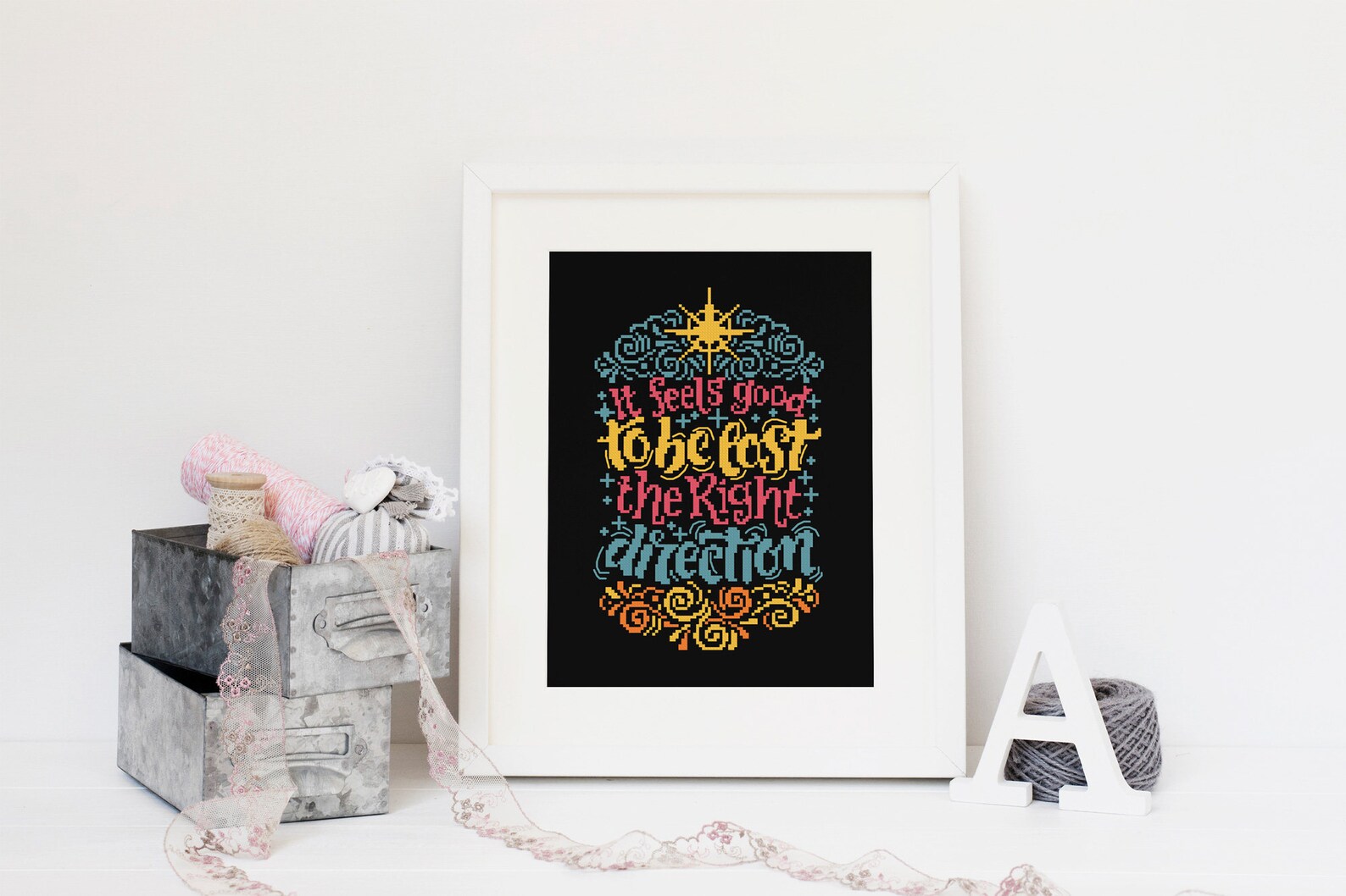 Inspirational Quote Cross Stitch Pattern It Feels Good Right - Etsy